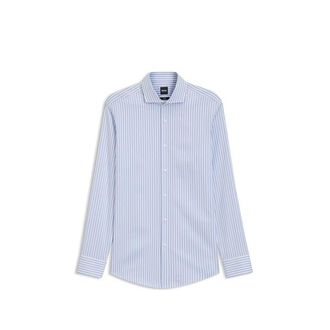 HUGO BOSS Chemise droite &agrave; rayures en coton m&eacute;lang&eacute;