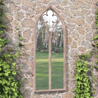 vidaXL Miroir de jardin Sable 100x45cm Fer pour utilisation ext&eacute;rieure vidaXL