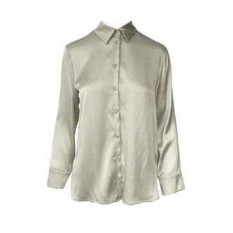 Max Mara Seidenhemd mit Seitenschlitzen - - Blouses & Shirts - Damen - Grau - S