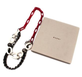 Marni Black Red and White Chunky Necklace