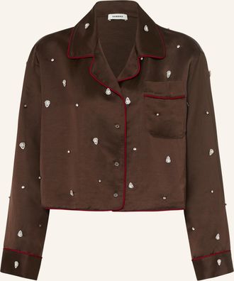 Sandro Sandro Satinbluse Mit Schmucksteinen braun