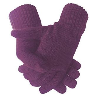 Teddyts Dames super douce et chaude maille fine Gants dhiver thermique-PURPLE
