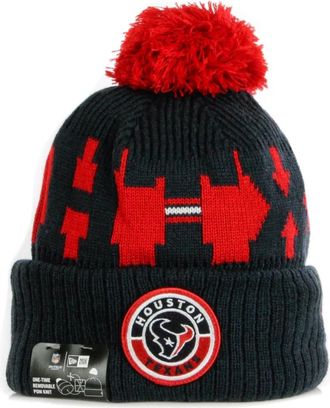 New Era NFL Pom Pom Hat Field Sport Knit - - Accessories - Herren - Schwarzk - ONE SIZE