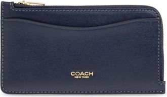 Coach Femme, Accessoires, Bleu, Taille: ONE Size New York Zip Card Case