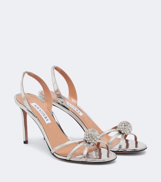 Aquazzura Sandales slingback Crystal Bubble en cuir