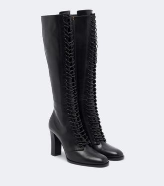 Dolce & Gabbana Bottes en cuir &agrave; lacets