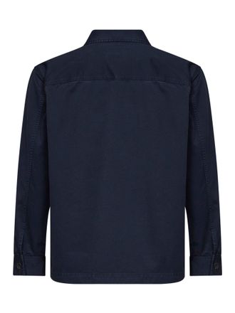 Saint Laurent Mens Overshirt Cassandre Blue Cotton Shirt