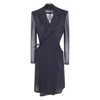Junya Watanabe Femme, Manteaux, Noir, Taille: 40 FR Long Double-Breasted Coat