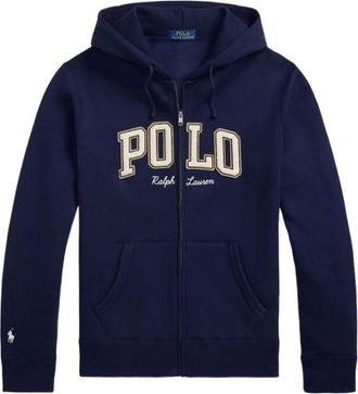 Polo Ralph Lauren Homme, Sweatshirts et sweats &agrave; capuche, Bleu, Taille: XL SweaT-shirt zipp&eacute; &agrave; logo brod&eacute;