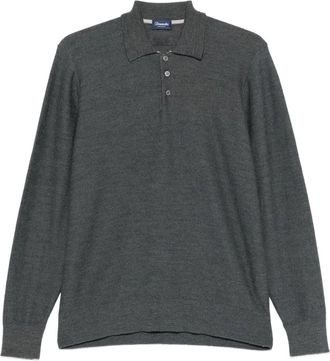 Drumohr Poloshirt mit Knopfleiste - Grau