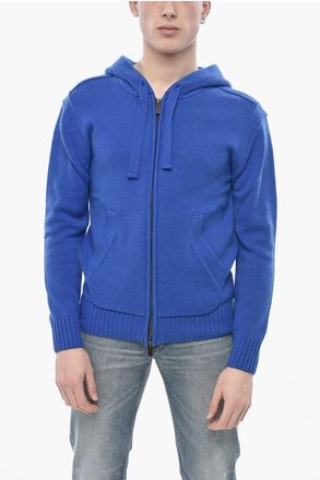 Paolo Pecora Wool-Blend Sweater With Hood And Zip Closure size M