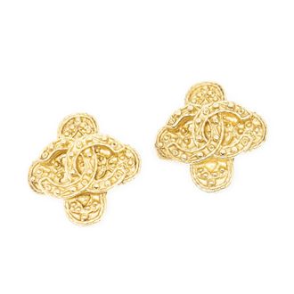 Chanel Ohrringe - CC Cross Clip On Earrings - Gr. unisize - in Gold - f&uuml;r Damen