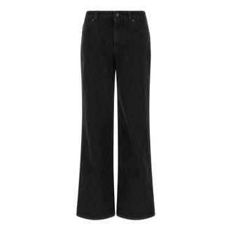 Balmain Gesteppte Wide Leg Hose - - Trousers - Damen - Schwarzk - 2XS