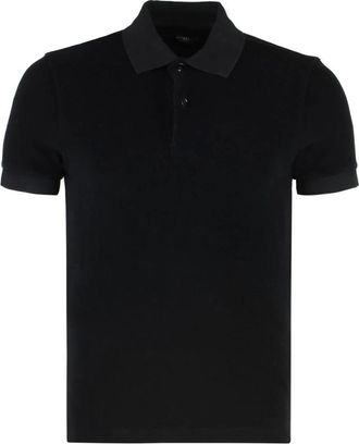 Tom Ford Homme, Tops, Noir, Taille: L Polo Classique en Piqu&eacute;