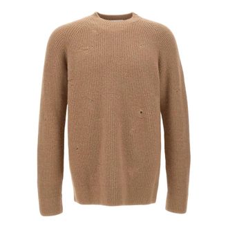 Laneus Alpaka-Mischwolle Pullover - - Knitwear - Herren - Braun - L