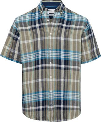 Brax Style Dan C Pure Linen Kariertes Kurzarmhemd aus Leinen