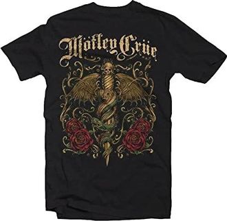 Iron Maiden AWDIP Motley Crue Exquisite Dagger T-Shirt à Manches Courtes pour Homme - Noir - X-Large