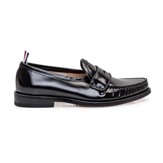 Thom Browne Schwarze Leder Loafers im Slip-On-Stil - - Shoes - Damen - Schwarzk - 36 EU