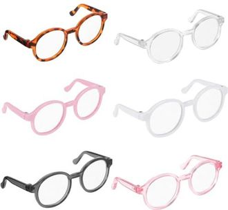 Garneck 6 pièces Mini Lunettes pour Poupée avec Lentilles Transparentes Accessoires Miniatures pour Habillage de Poupée Lunettes Plastique et Costume Animal
