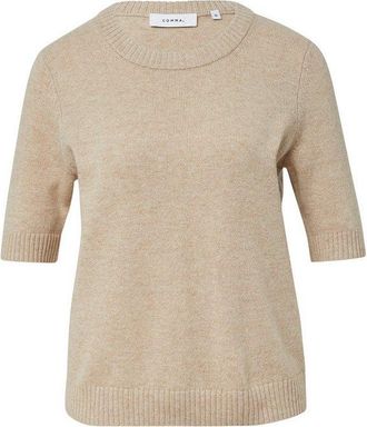 Comma Kurzarmpullover Strickpullover Strickpullover aus Wollmix mit halblangem &Auml;rmel