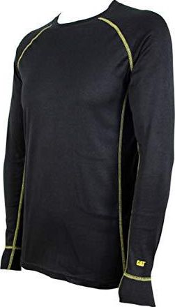 CAT Caterpillar T-Shirt Termique Manche Longue, Absorption Humidité, Chaleureux, Confortable (Noir, XXL)