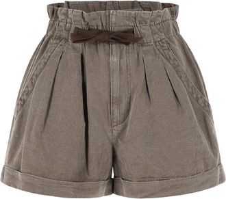 Isabel Marant Short Nirma en coton et lin marron