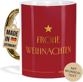 Tassendruck Personalisierte Weihnachtstasse mit Text - Collecting Moments Nr. 9 Frohe Weihnachten - Geschenk f&uuml;r Freunde & Familie zu Weihnachten - XXL-Druck, Wei