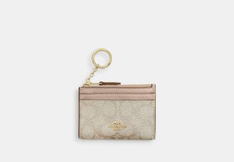 Coach Mini Skinny Ausweisetui Aus Signature Canvas f&uuml;r Frauen in Beige