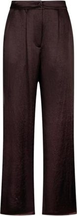 Liu Jo Femme, Pantalons, Brun, Taille: 40 FR Pantalon Long en Satin avec Fente