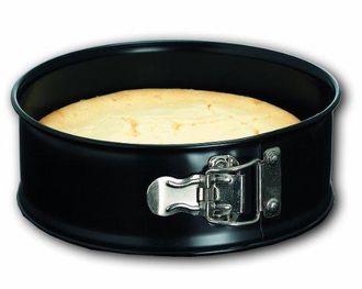 axentia 253813 Springform, &Oslash; 18 cm, inkl. Boden, Kuchenform rund, Backform schwarz mit Antihaftbeschichtung, Schwarzblech