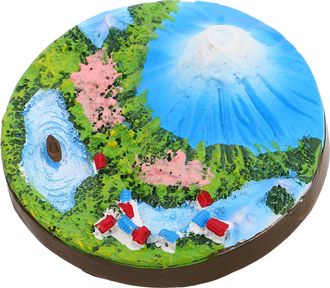 BESPORTBLE Japanische Miniatur Fuji Berg Dekofigur aus Resin Handbemalte Kompakte Micro Landschaft f&uuml;r Wohnzimmer Schreibtisch Regal Einzigartige Japanische Wohn