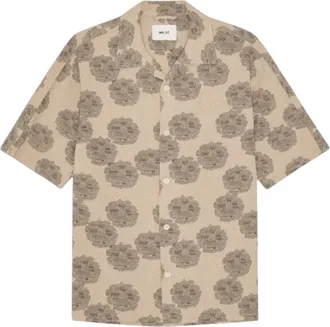 Nn.07 Nn07, Homme, Chemises, Multicolore, Taille: M Chemise Ole en lin &agrave; col ouvert