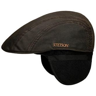 Stetson Casquette a Oreillettes Old Cotton Homme - en Coton avec Visiere, Doublure, Doublure Automne-Hiver Hiver - L (58-59 cm) Marron