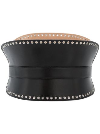 Alexander McQueen ceinture bicolore &agrave; oeillets - Noir
