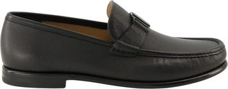 Ferragamo Homme, Chaussures, Noir, Taille: 44 EU Leather Mocassins