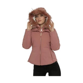 Yes-Zee YES Zee, Femme, Vestes, Rose, Taille: 46 FR Doudoune avec capuche amovible