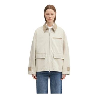 Kenzo Flower-Zip Baumwolljacke - - Jackets - Damen - Beige - S