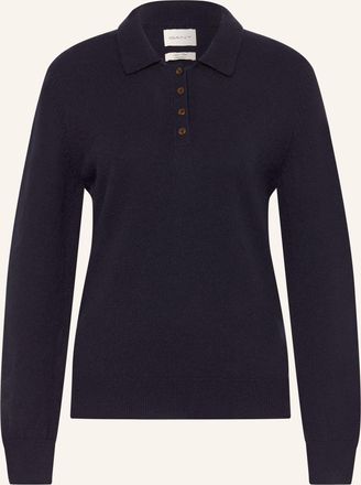 GANT Strick-Poloshirt blau