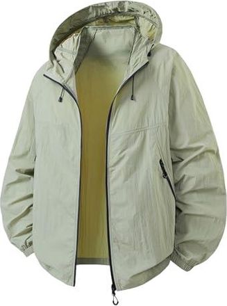 Generic Veste de pluie pour homme - Imperm&eacute;able - Veste softshell - Protection solaire - V&ecirc;tement dext&eacute;rieur - Coupe-vent - Avec capuche - Veste de randonn&eacute;e 