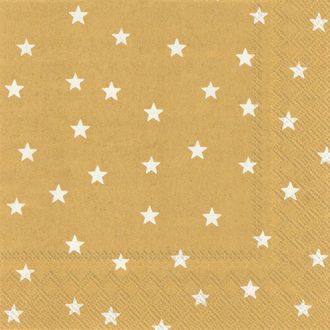 Boston International Ideal Home Serie 20-Count Cocktail Servietten, Little Stars, Papier, Gold