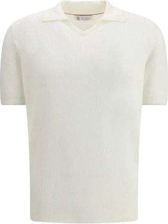 Brunello Cucinelli Homme, Pulls, Blanc, Taille: 2XL Pull Polo