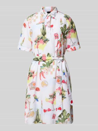 Marc Cain Knielanges Hemdblusenkleid im Allover-Look