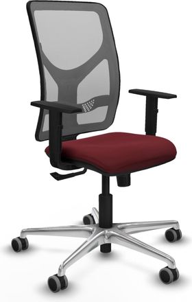 Piqueras y Crespo Drehstuhl mit 1D-Armlehnen, h&ouml;henverstellbare Lendenwirbelst&uuml;tze, ausgestattet mit 3 Positionen und Schneideschaum. Mit Rollen von 65 mm, Parkett, Gra