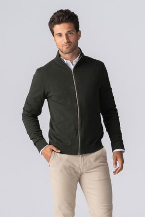 Perform Collection Pullover-Cardigan mit Rei&szlig;verschluss - Armee