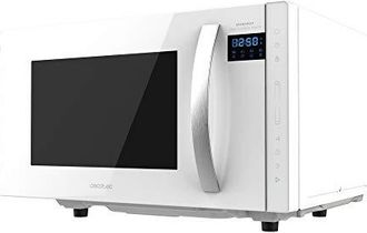 Cecotec Mikrowelle ohne Platte GrandHeat 2300 Flatbed Touch White. Fassungsvermögen 23 Liter, Leistung 800 W, 8 voreingestellte Funktionen, Timer bis 95 min [