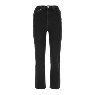 Re/Done Klassische Straight Leg Jeans - - Jeans - Damen - Schwarzk - W31
