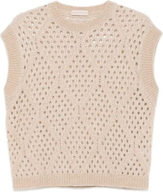 Purotatto débardeur crop à design texturé - Tons neutres