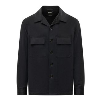 Ermenegildo Zegna Alba Kaschmir Overshirt - - Jackets - Herren - Schwarzk - XL
