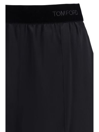 Tom Ford Womens Trousers Stretch Silk Satin Black