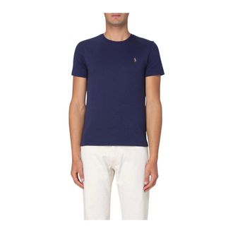 Polo Ralph Lauren Homme, Tops, Bleu, Taille: XL T-Shirt Basique Classique &agrave; Manches Courtes en Jersey de Coton Doux